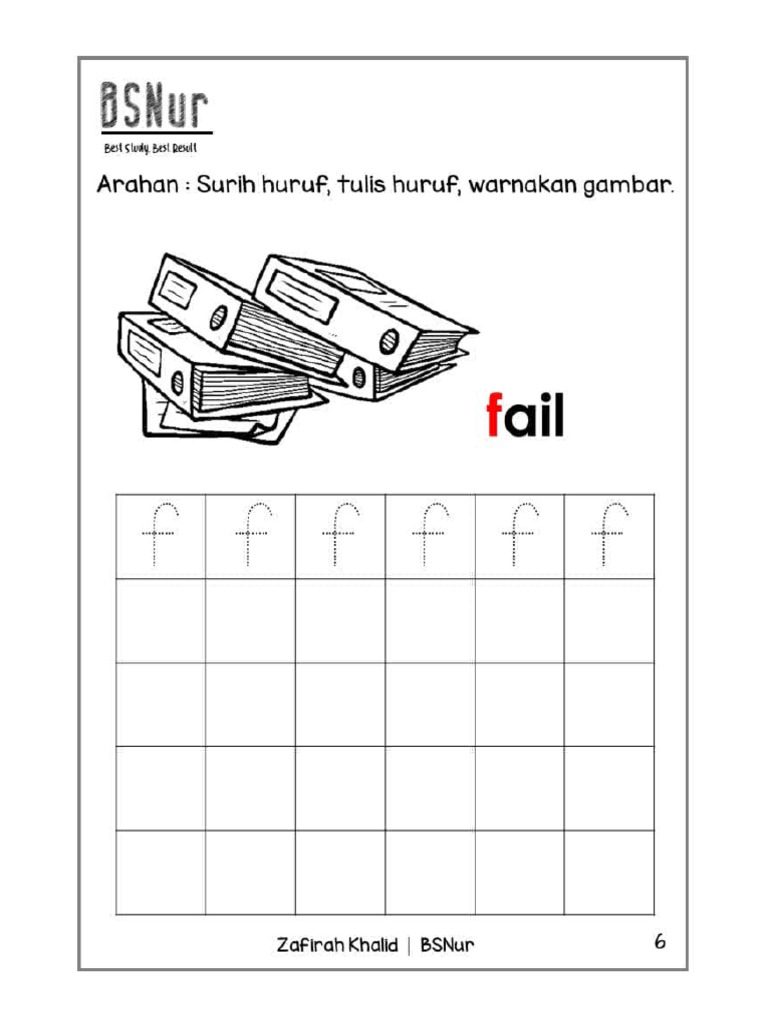 LATIHAN MENULIS HURUF F | PDF