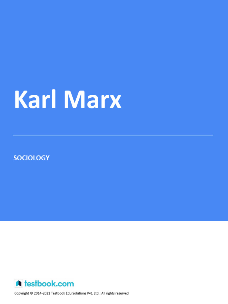 Karl Marx - Study Notes | PDF | Karl Marx | Value (Economics)