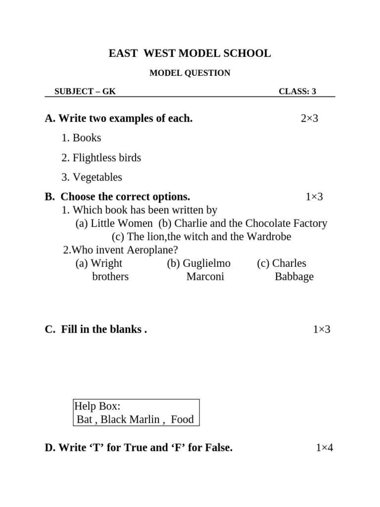 Class3 GK Model Questoin | PDF