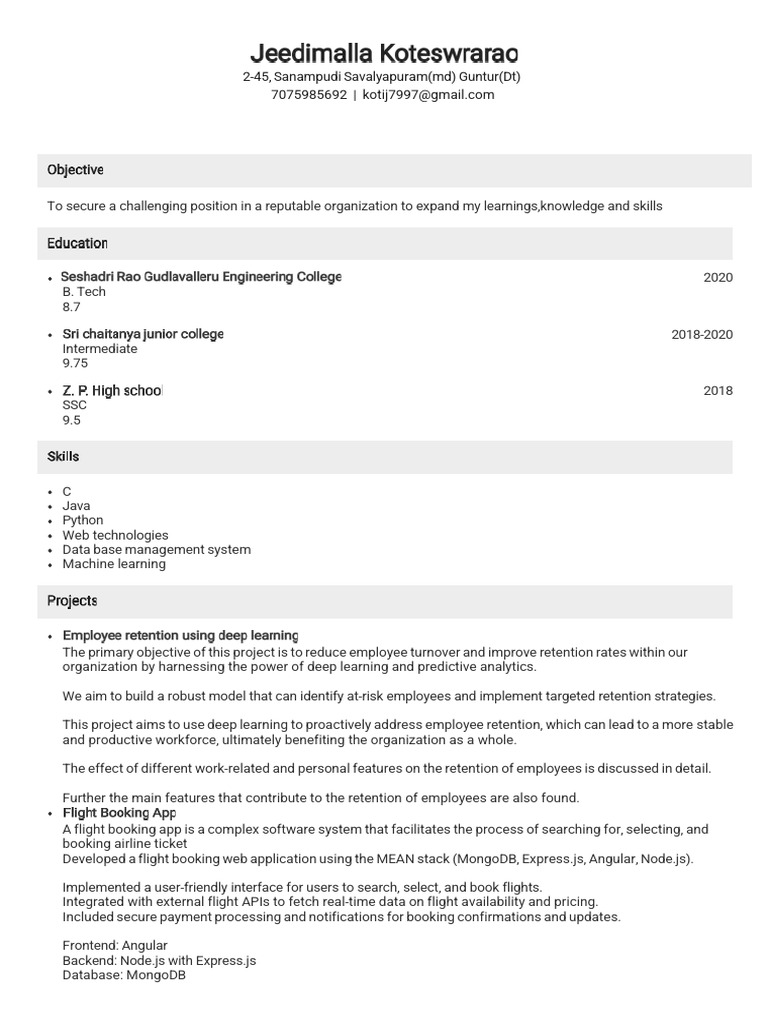 20481a0590 - Jeedimalla Koteswrarao | PDF | Employee Retention | Web ...