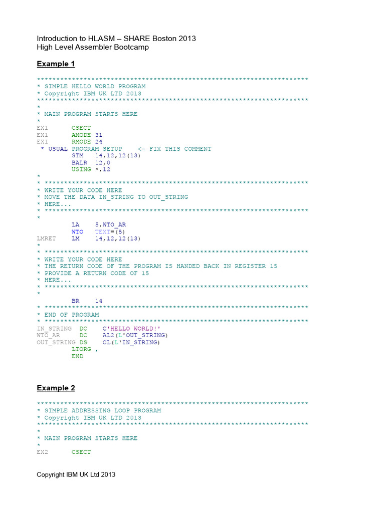 Introduction To HLASM Questions and Answers | PDF | Pointer (Computer Programming) | Computer ...