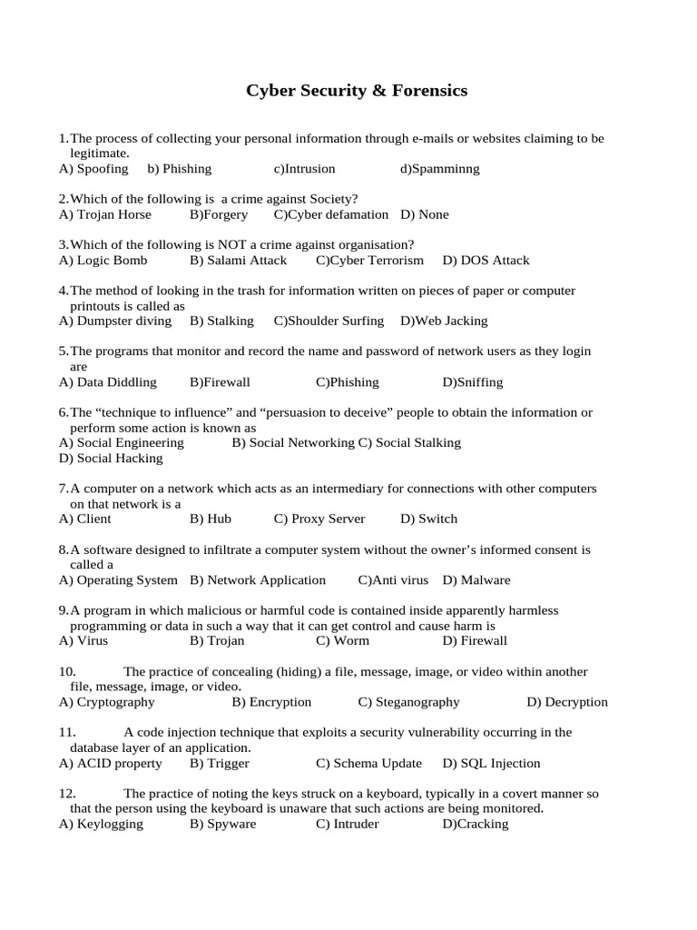 Cyber Security & Forensics | PDF | Computer Security | Security