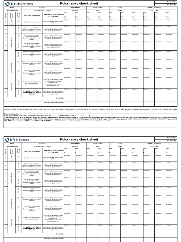 Poka-Yoke Guide for Manufacturing | PDF | Film And Video Technology ...