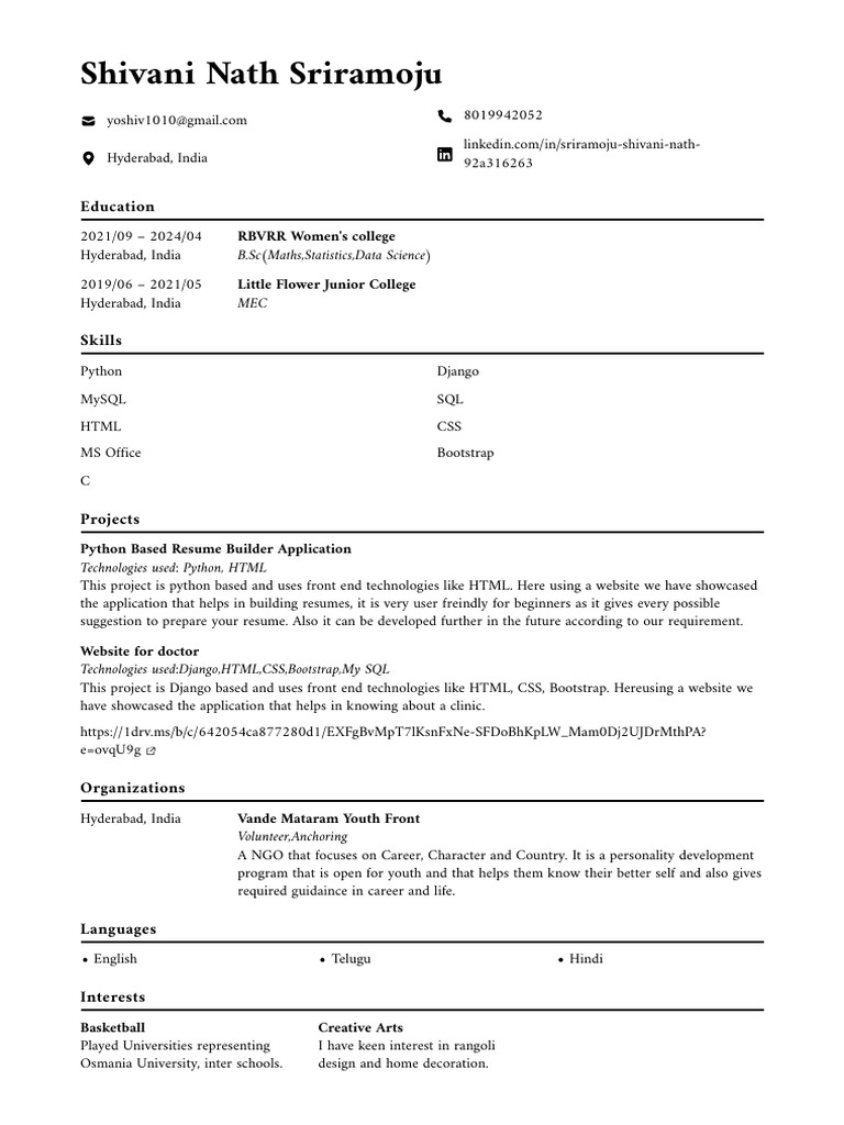 Sriramoju's Resume | PDF | Web Development | Computing