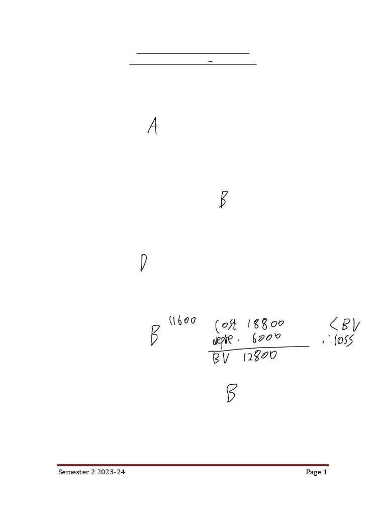 BHMH2101 - Reinforcement Ex Ch09 (2) Q | PDF | Book Value | Depreciation