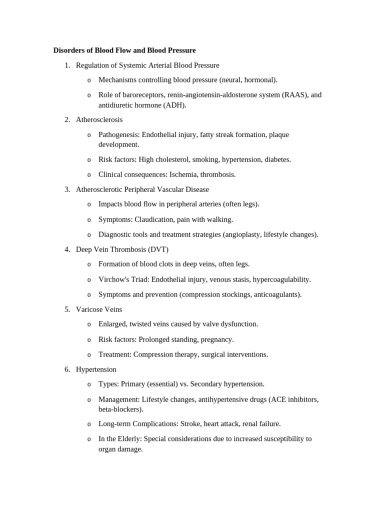 Disorders of Blood Flow and Blood Pressure | PDF