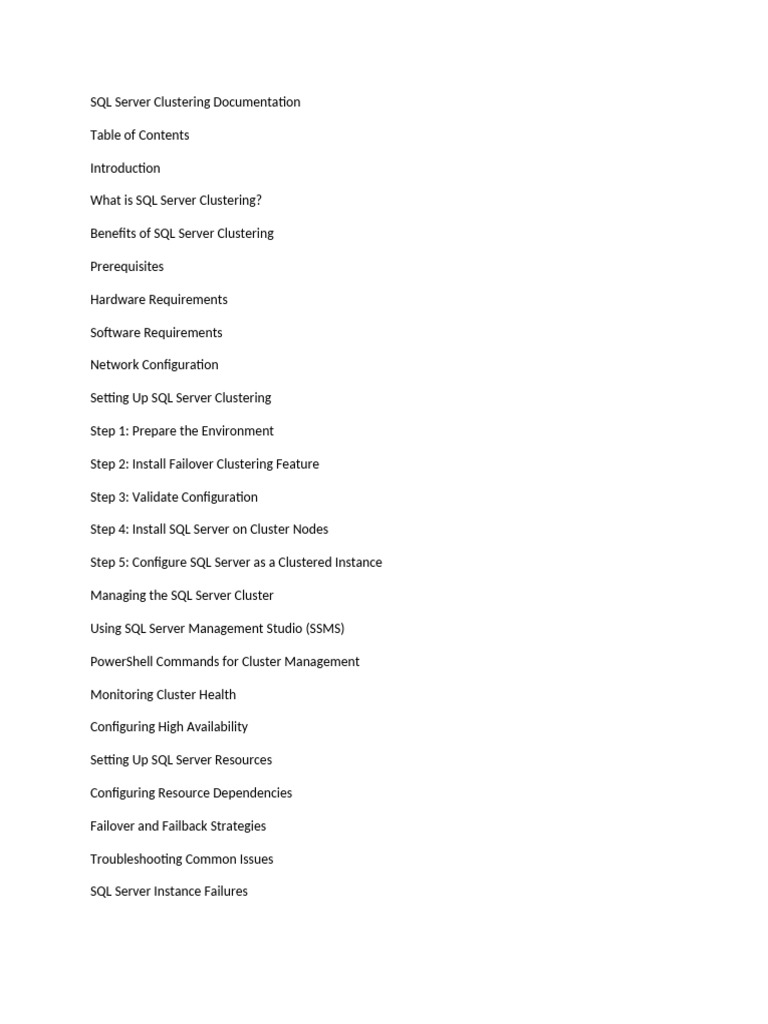Sql Server Clustering Documentation Pdf Computer Cluster 2882