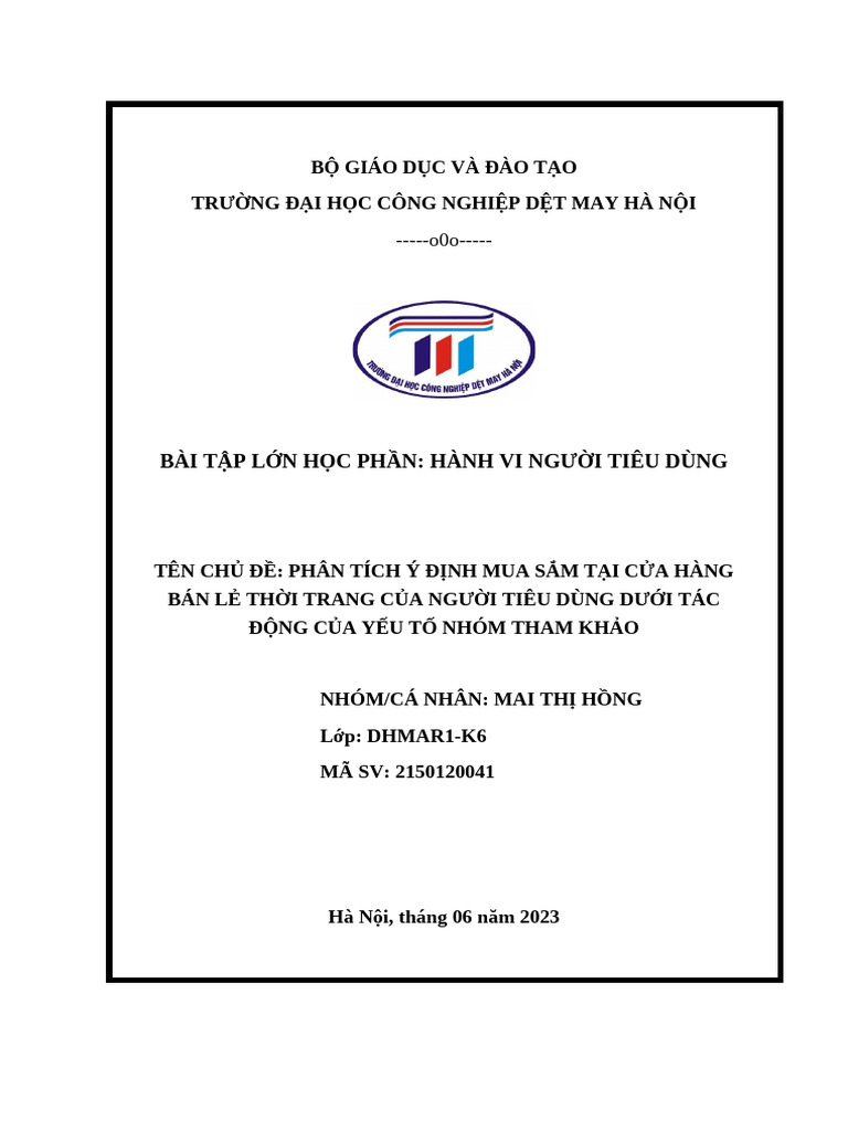 BTL - Mai Thị Hồng - HVNTD | PDF