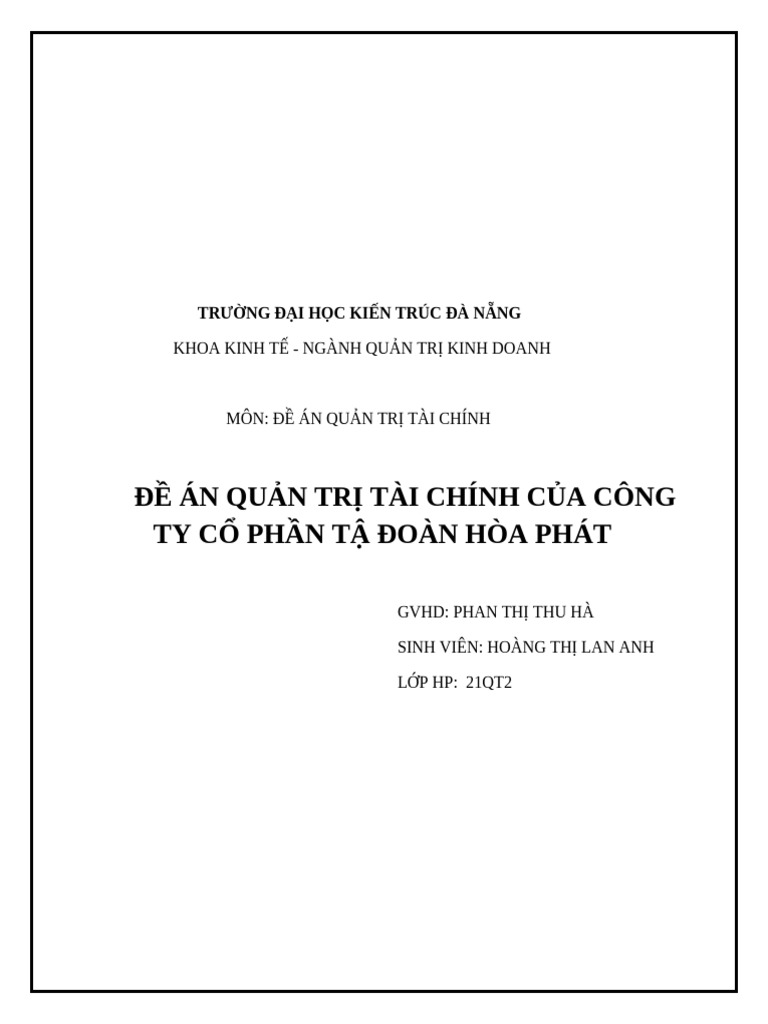 đề án quản trị tài chính.LA | PDF