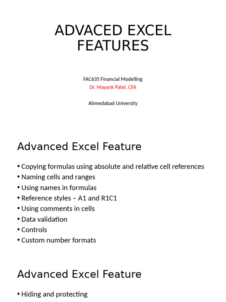 2.1 Advanced Excel Features-3 | PDF