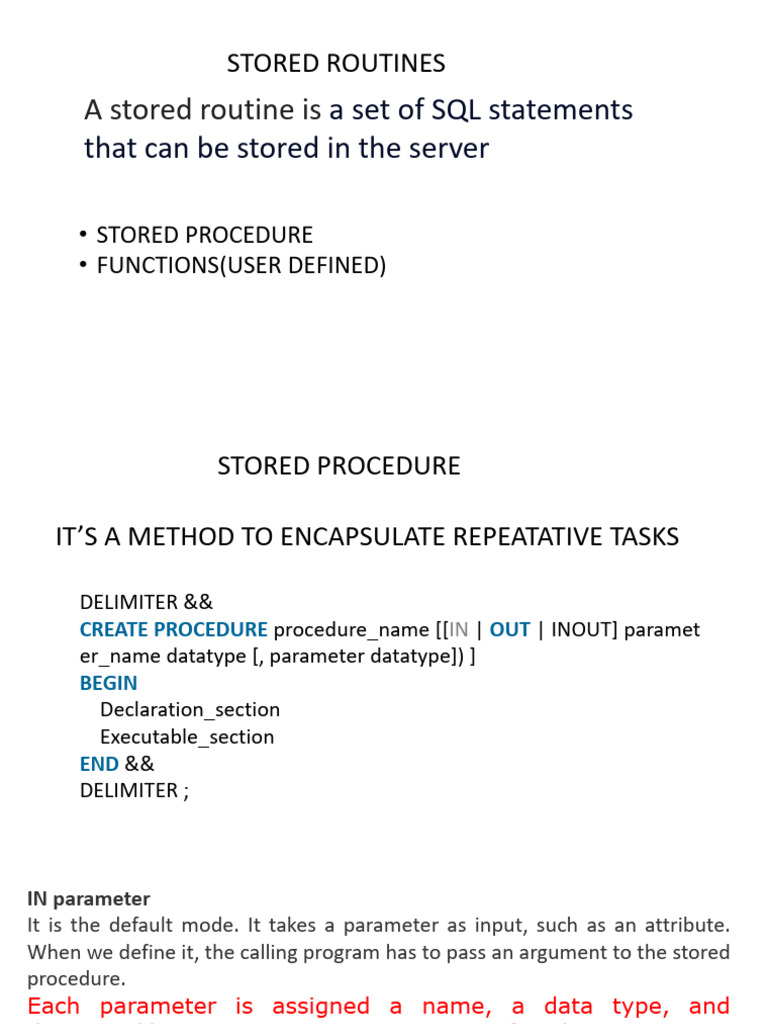 Stored Procedure and Function 21-05-2024 | PDF | Parameter (Computer Programming) | Computer Data