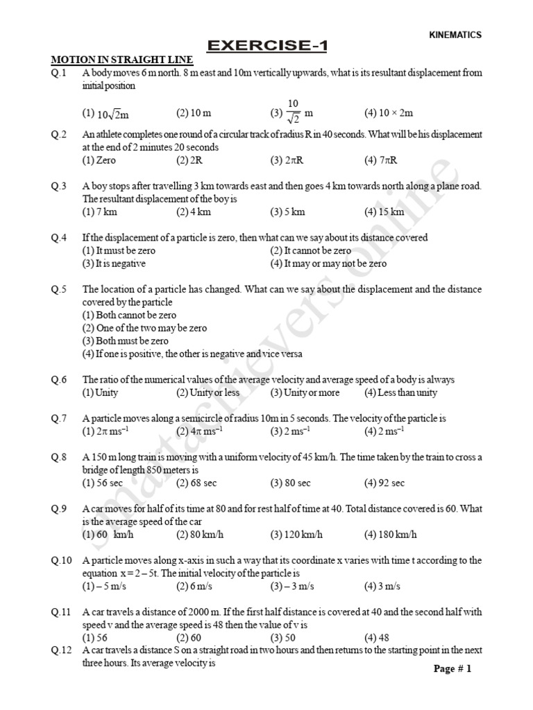 Motion-1 | PDF | Velocity | Speed