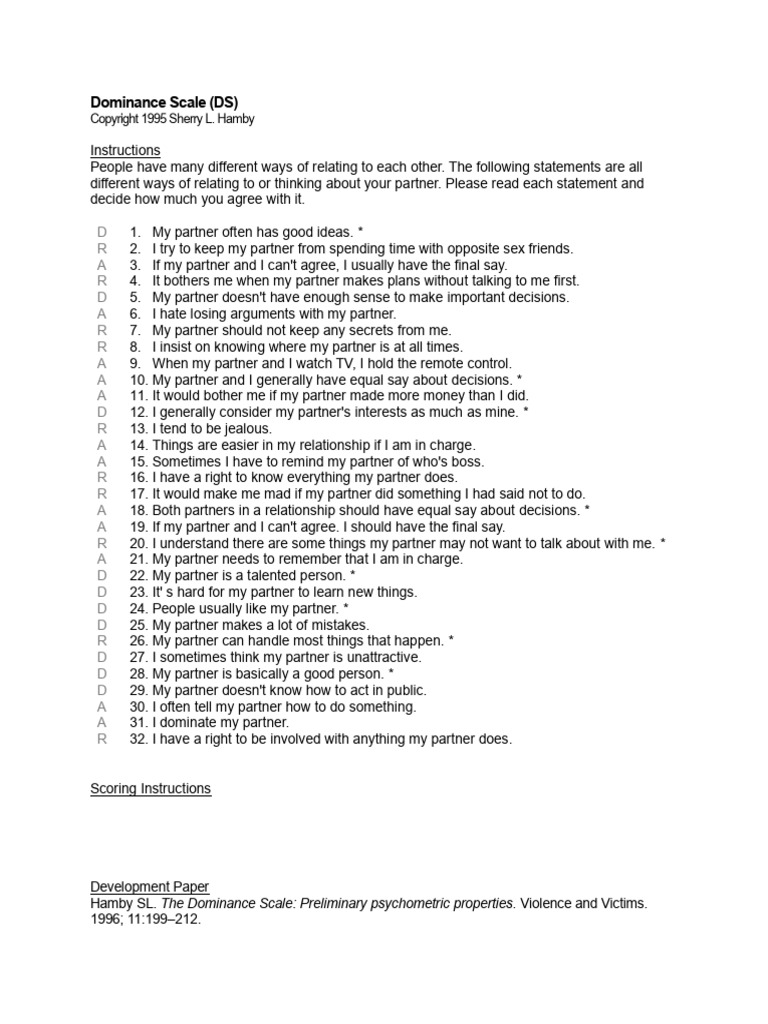 Dominance Scale DS | PDF | Career & Growth | Law