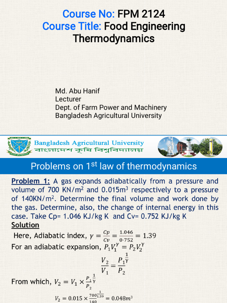 1st Law of Thermodynamics | PDF