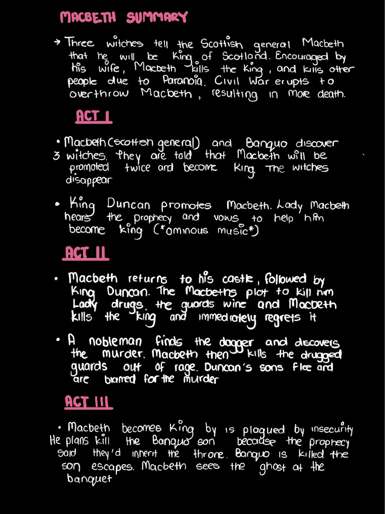 Macbeth Summary | PDF