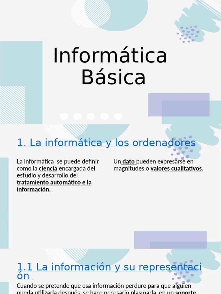 Informatica Basica | PDF | Hardware de la computadora | Software de la aplicacion
