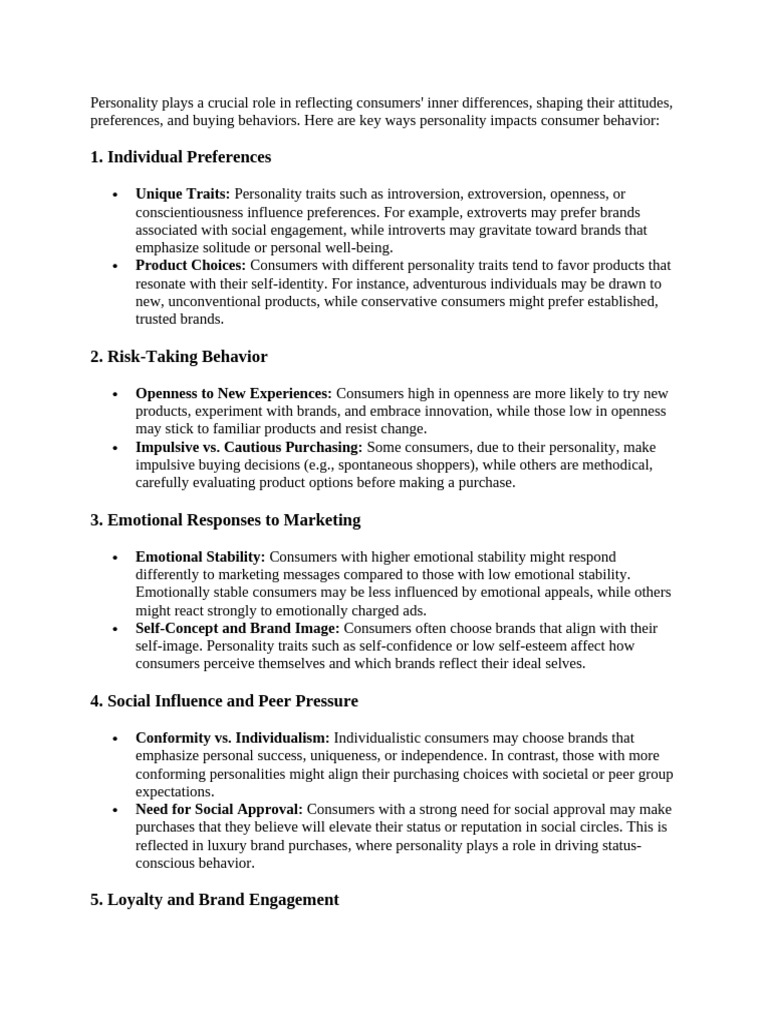 Individual Preferences: Unique Traits | PDF | Id | Consumer Behaviour