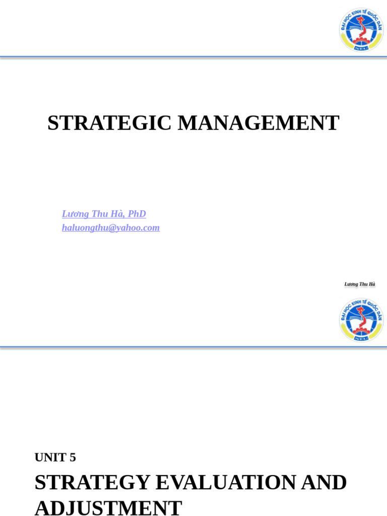 Strategic MGMT - Session 5 - Strategy Evaluation | PDF | Strategic Management | Financial Economics