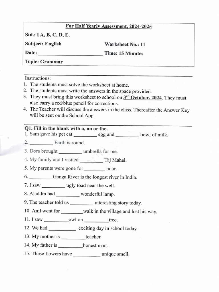Worksheet 11 N 12 | PDF