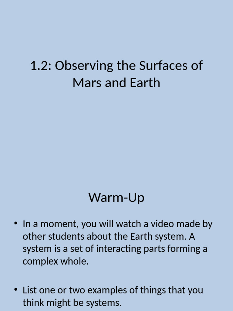 1.2 Geology on Mars | PDF | Mars | Planetary Habitability