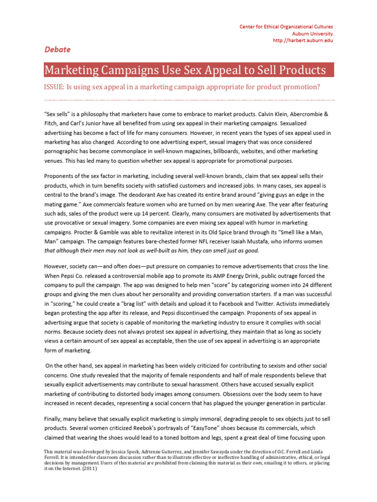Marketing And Sex Appeal Pdf
