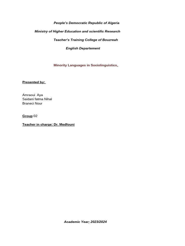 Minority-Languages - Sociolinguistics | PDF | Minority Group | Dialect