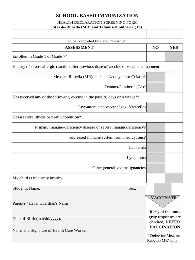 Health Declaration Form | PDF