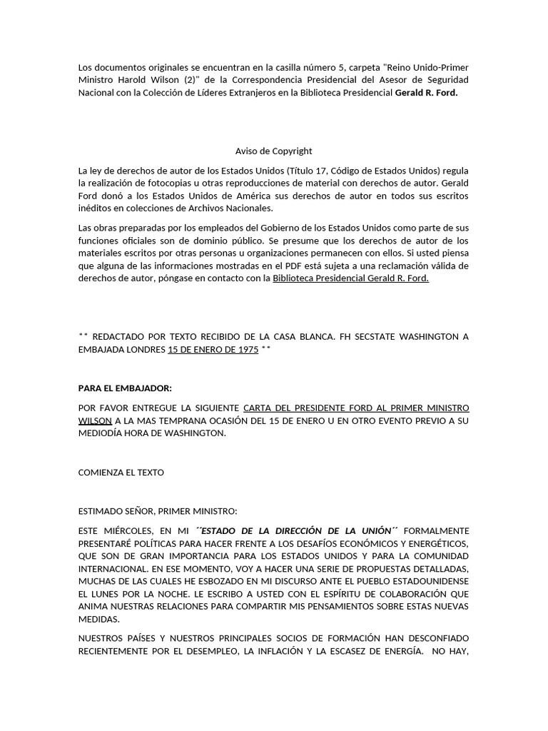 Gerald.r Ford | PDF | Inflación | Fondo Monetario Internacional