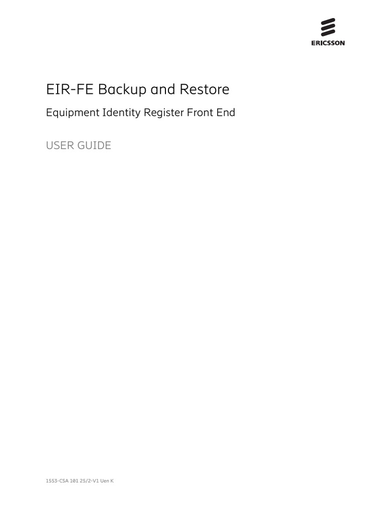 EIR-FE Backup and Restore | PDF | Backup | System Software
