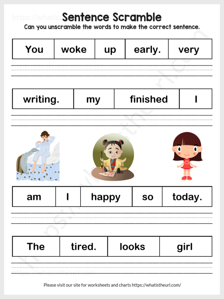 Unscramble The Words and Write The Sentences Exercise 9 | PDF | Puzzles