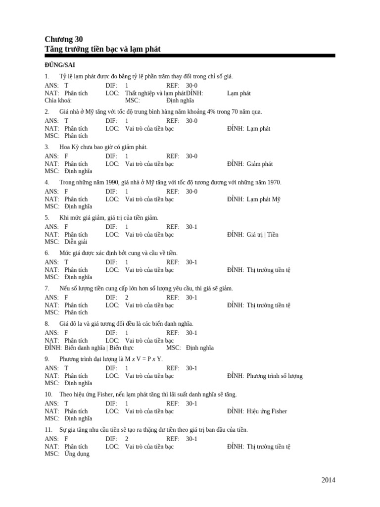 Trắc nghiệm KTVM | PDF