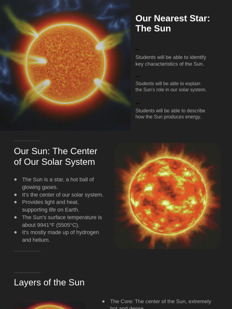 TheSunLesson | PDF | Sun | Stars