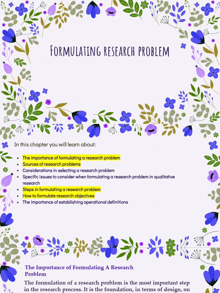 3.1 Formulating Research Problem 2024 | PDF