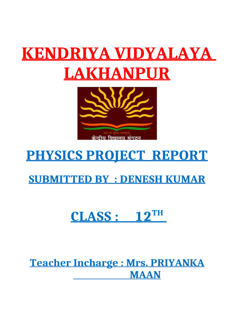 Kendriya Vidyalaya Lakhanpur: Physics Project Report | PDF | Rectifier | Diode