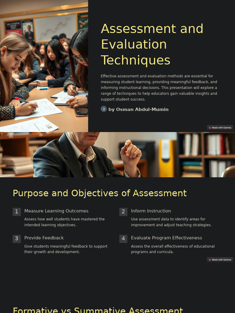 Assessment and Evaluation Techniques | PDF | Educational Assessment ...