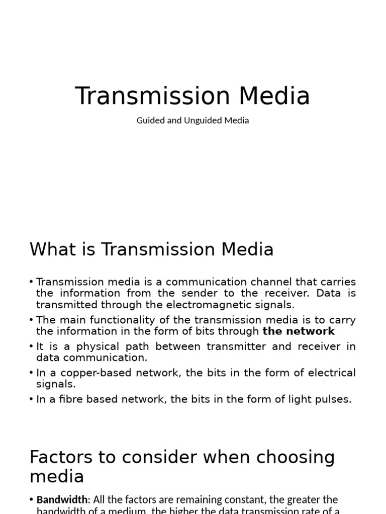 Transmission Media | PDF | Transmission Medium | Radio