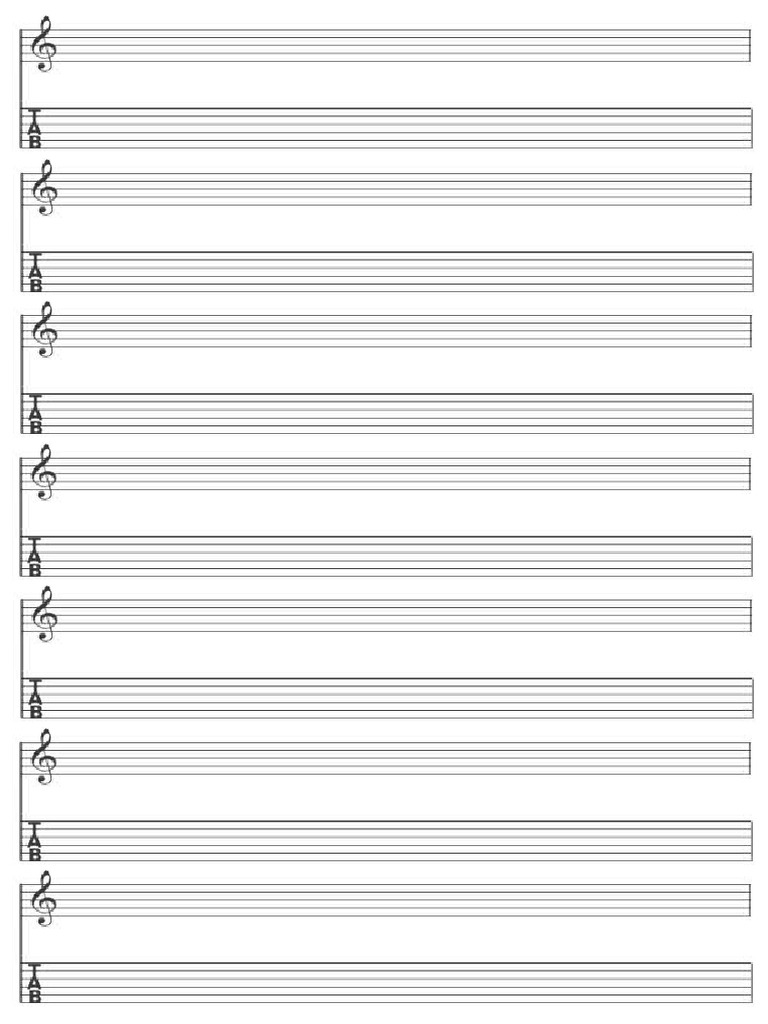 Guitar Notation+Tab Blank Sheet | PDF