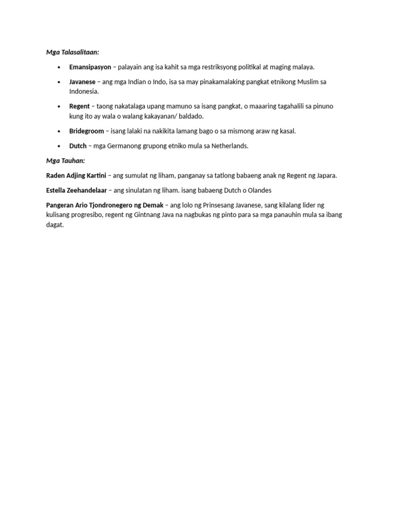 Mga Talasalitaan | PDF