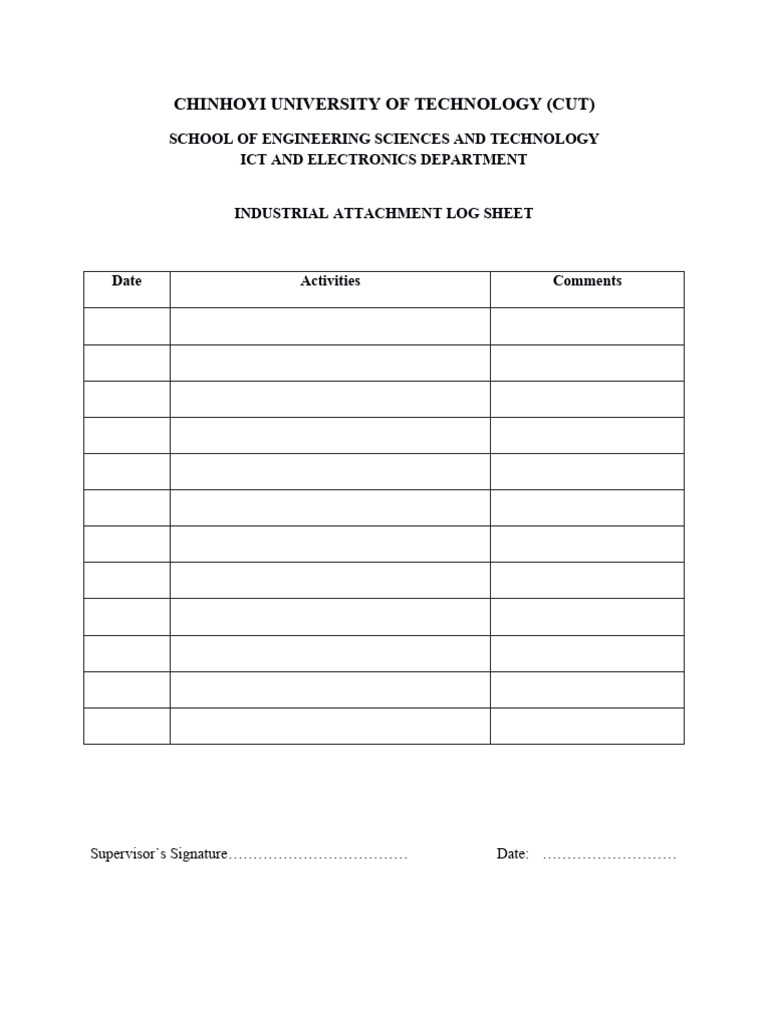 Logsheet Template | PDF
