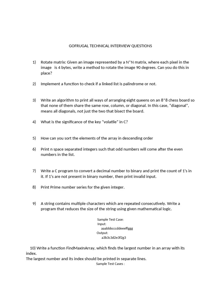 GOFRUGAL Technical Interview Questions | PDF | Teaching Methods & Materials | Computers