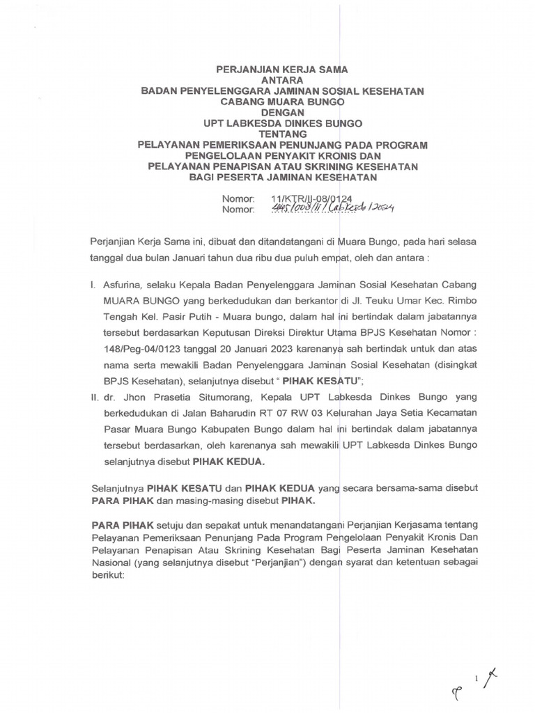 PKS Labkesda Bungo 2024-BPJS | PDF