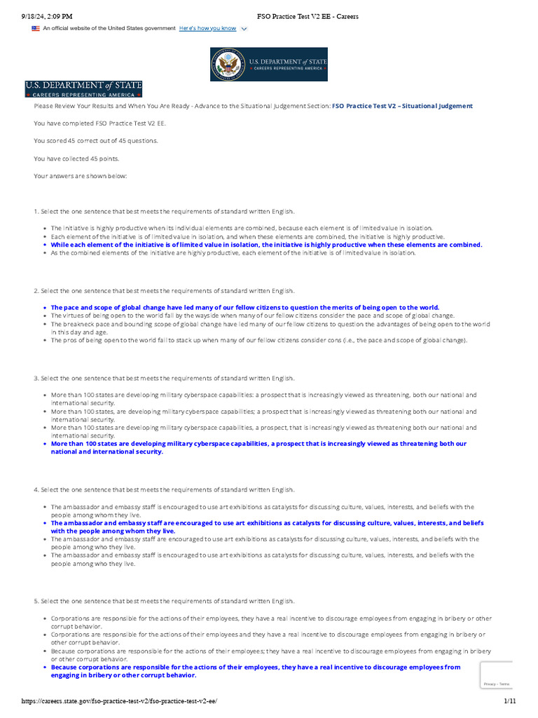 FSO Practice Test - English Expression (Test 2) | PDF | Adoption ...