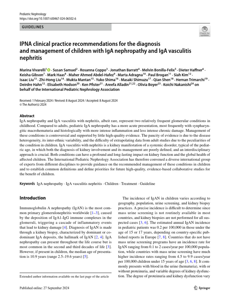 Ipna Clinical Practice Recommendations For The Diagnosis and Management ...