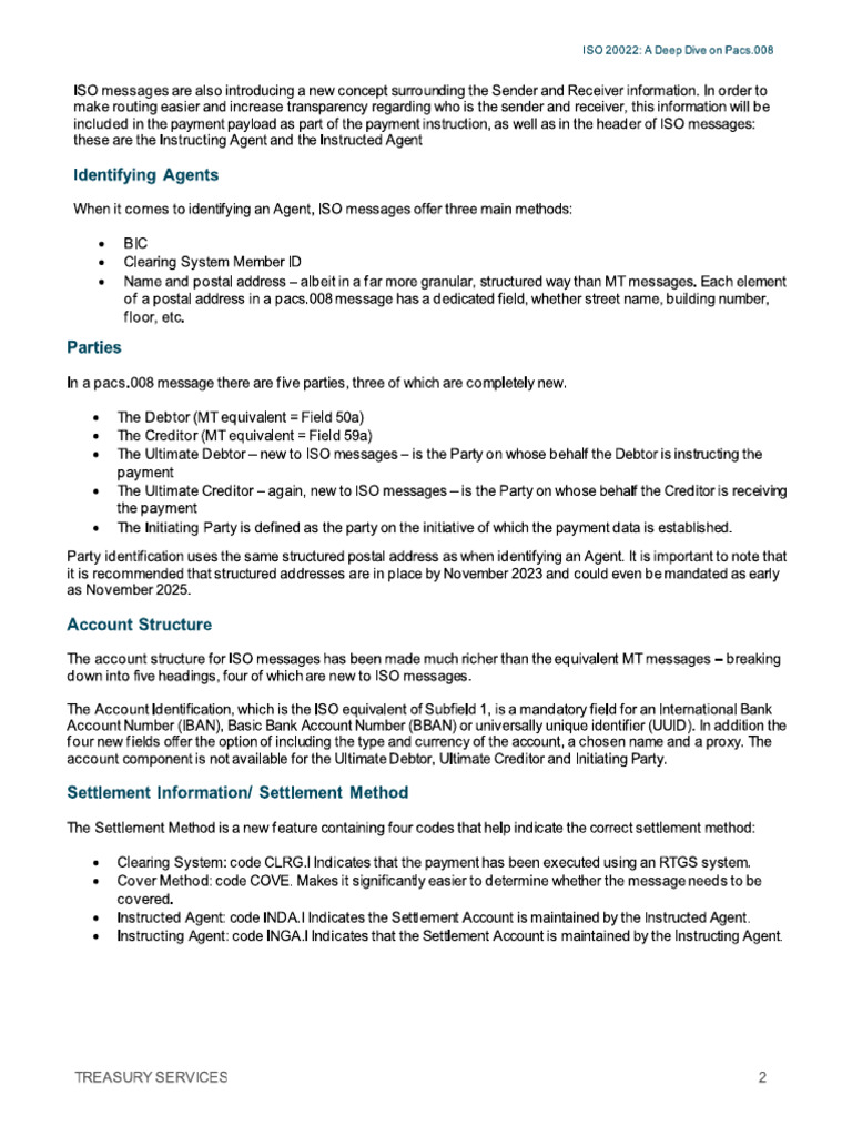 Deep Dive in Pacs 008 Chapter-2 | PDF