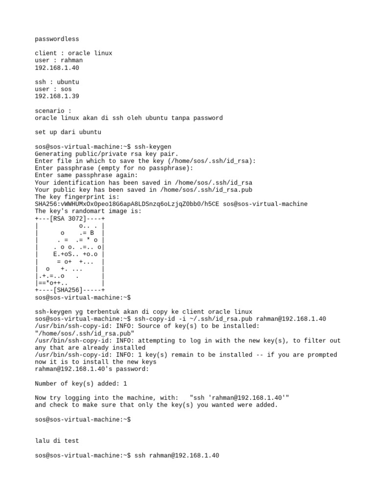 Passwordless Oracle Linux | PDF | Computers