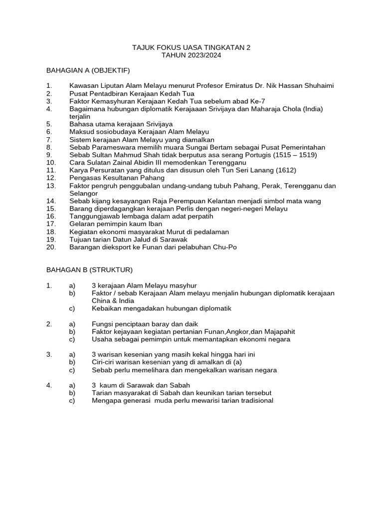 UASA T2 Dan T3 | PDF