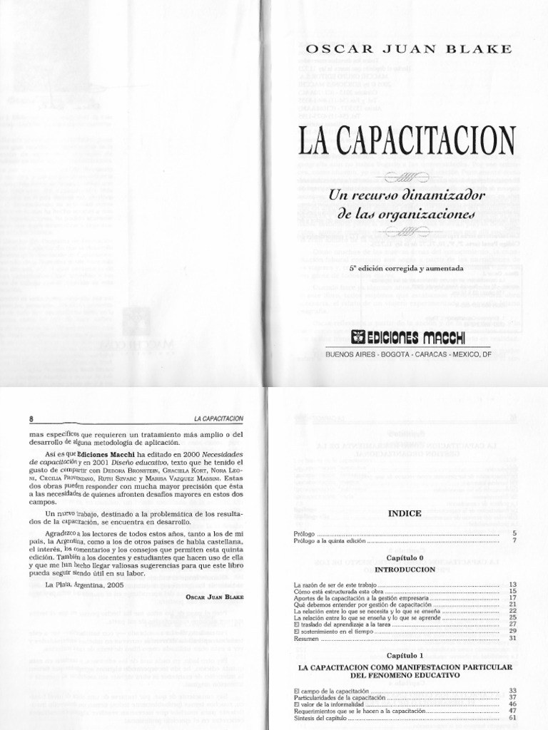 1 La Capacitacion Un Recurso Dinamizador de Las Organizaciones O Blake Cap 0 | PDF