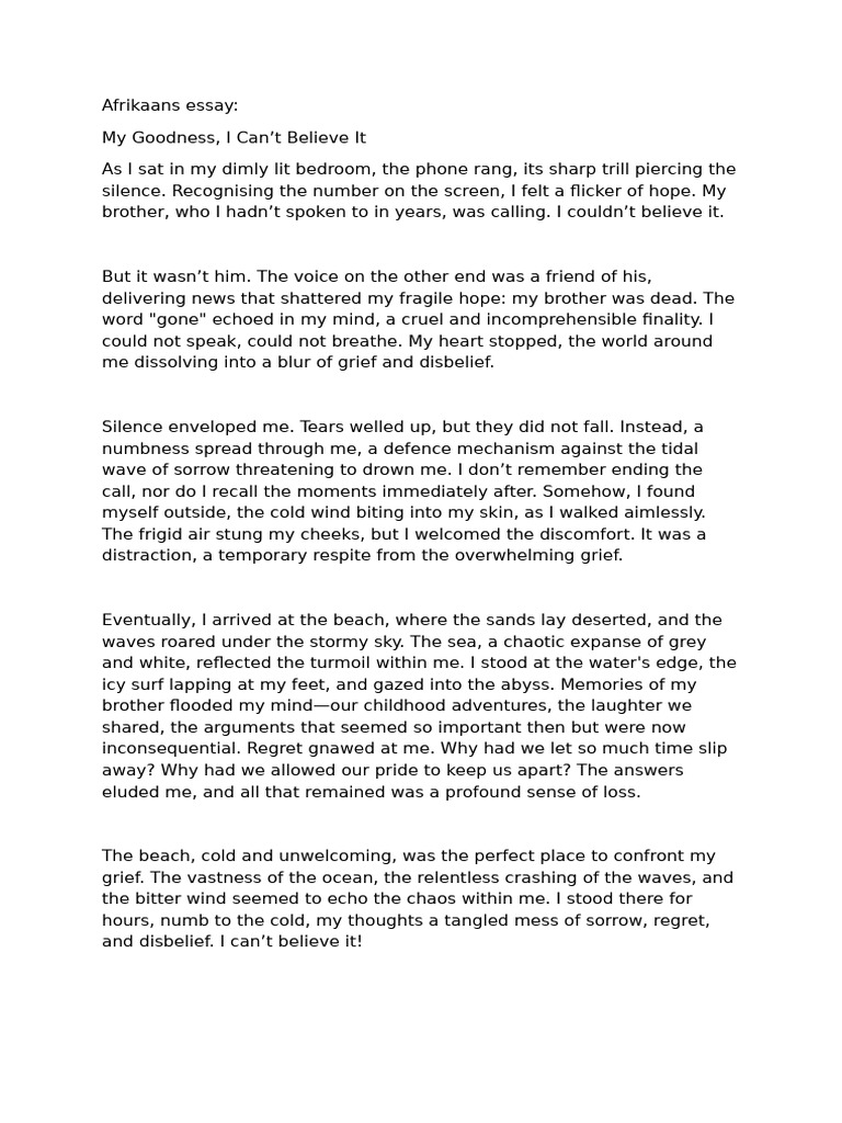 Afrikaans Essay | PDF