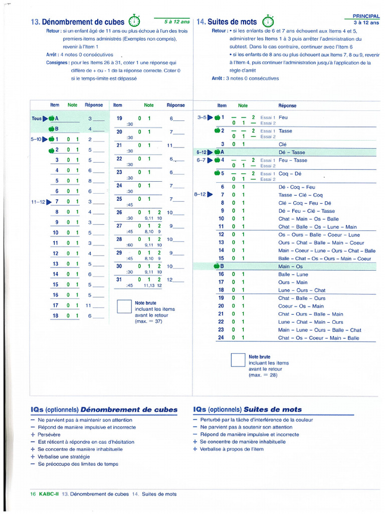 Protocole KABC-II | PDF