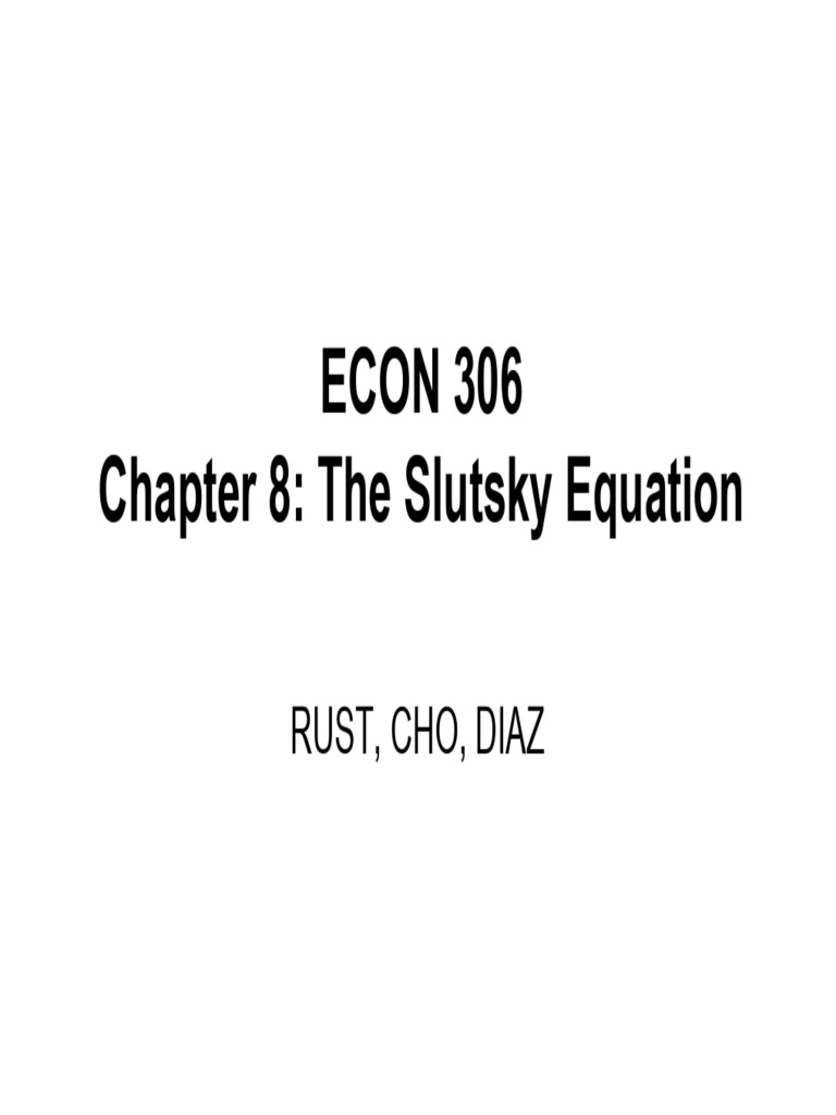 Slutsky Equation Micro Economics | PDF | Demand | Microeconomics